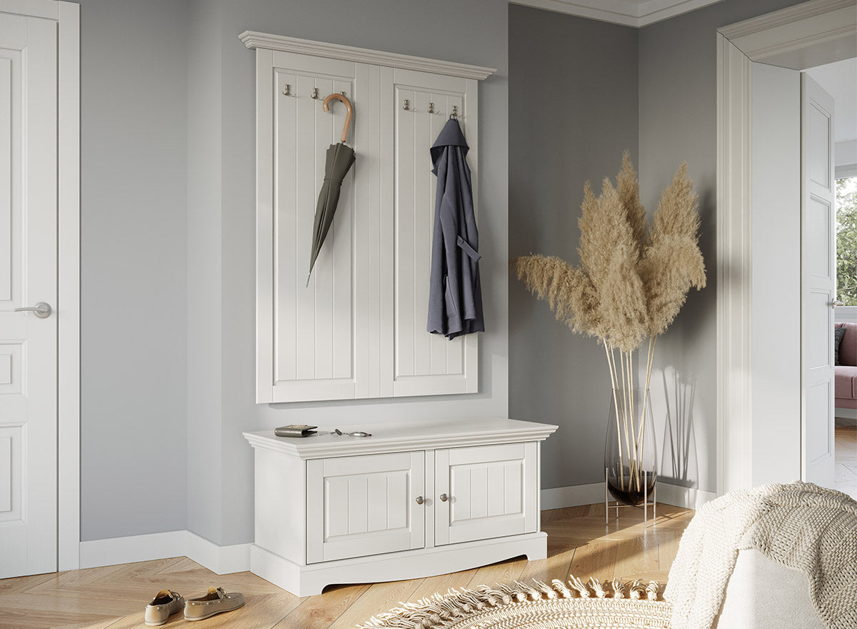 Bologna Elegante Massivholz Kiefer Garderobe Doppel Wandpanel | Farbe ...
