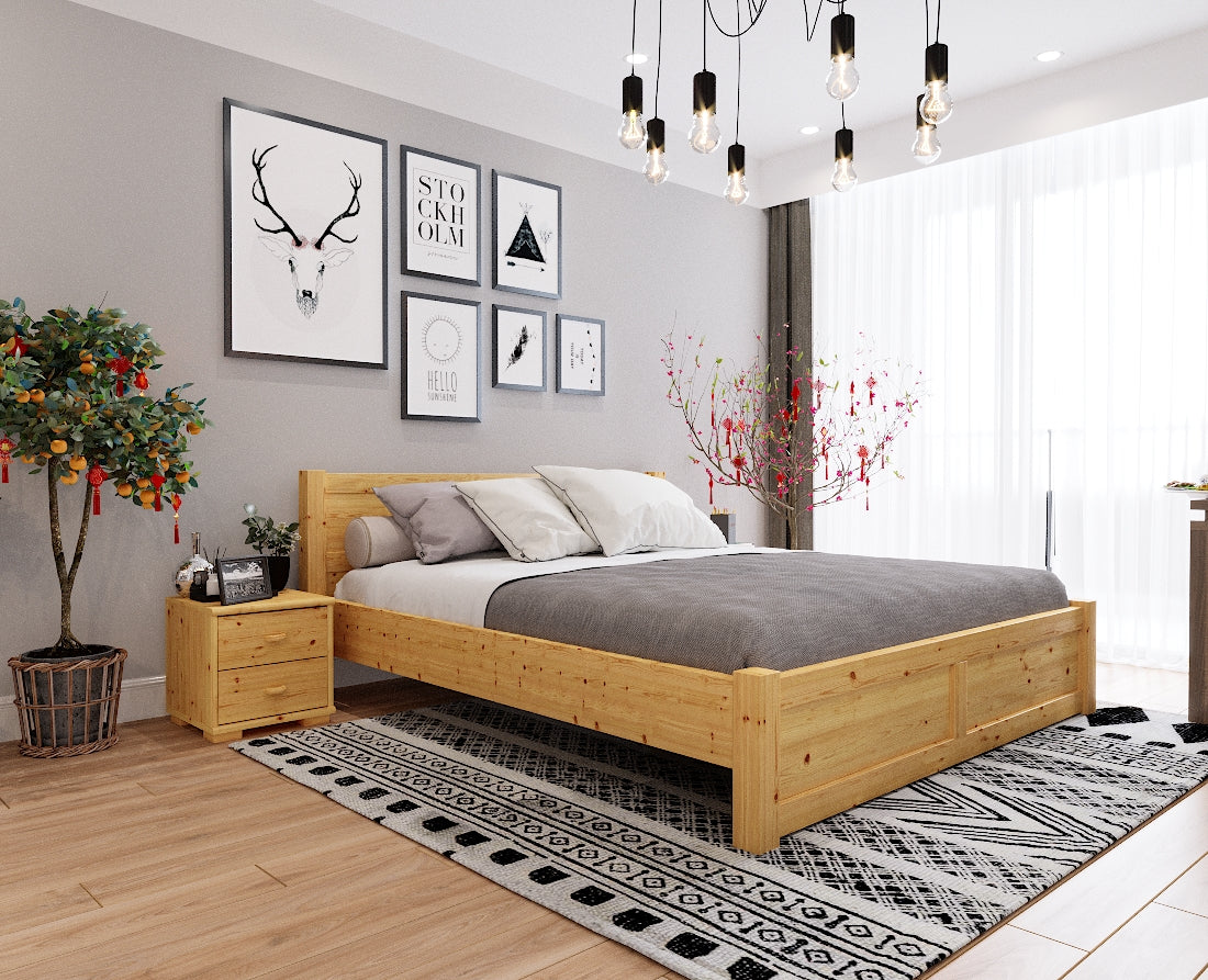Solid pine wood bed frame store